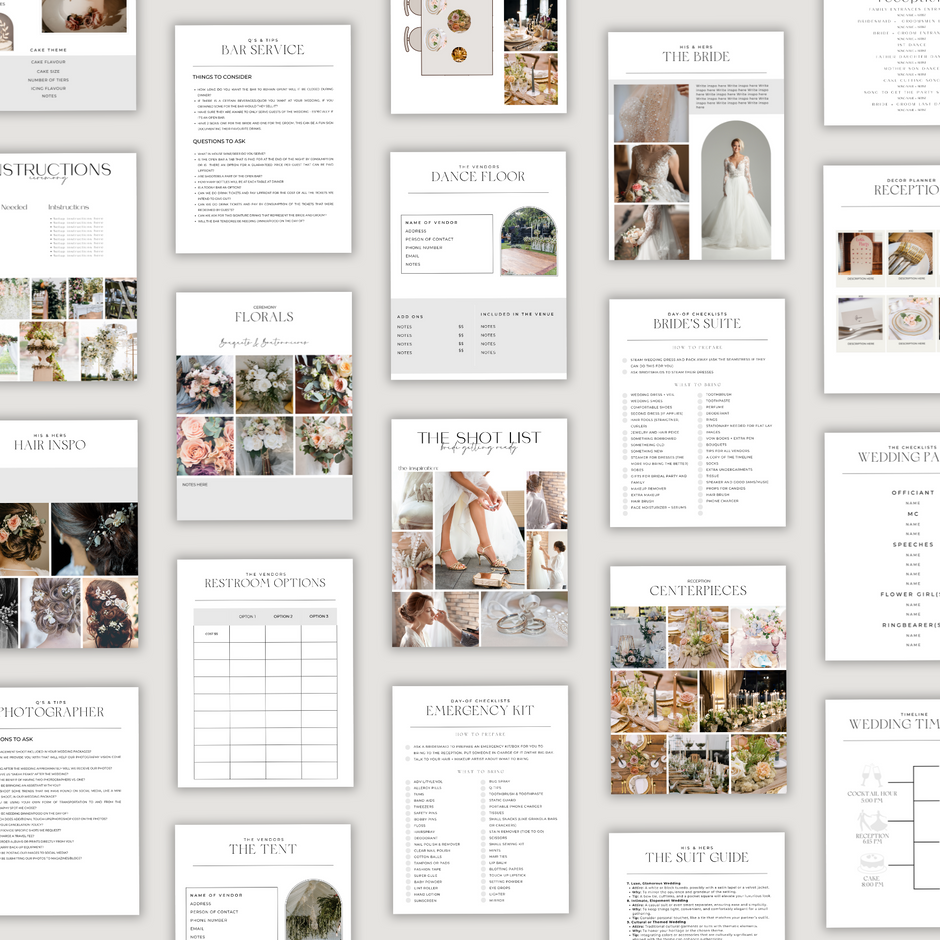 Digital Wedding Planners | Customizable Templates for Brides – My ...