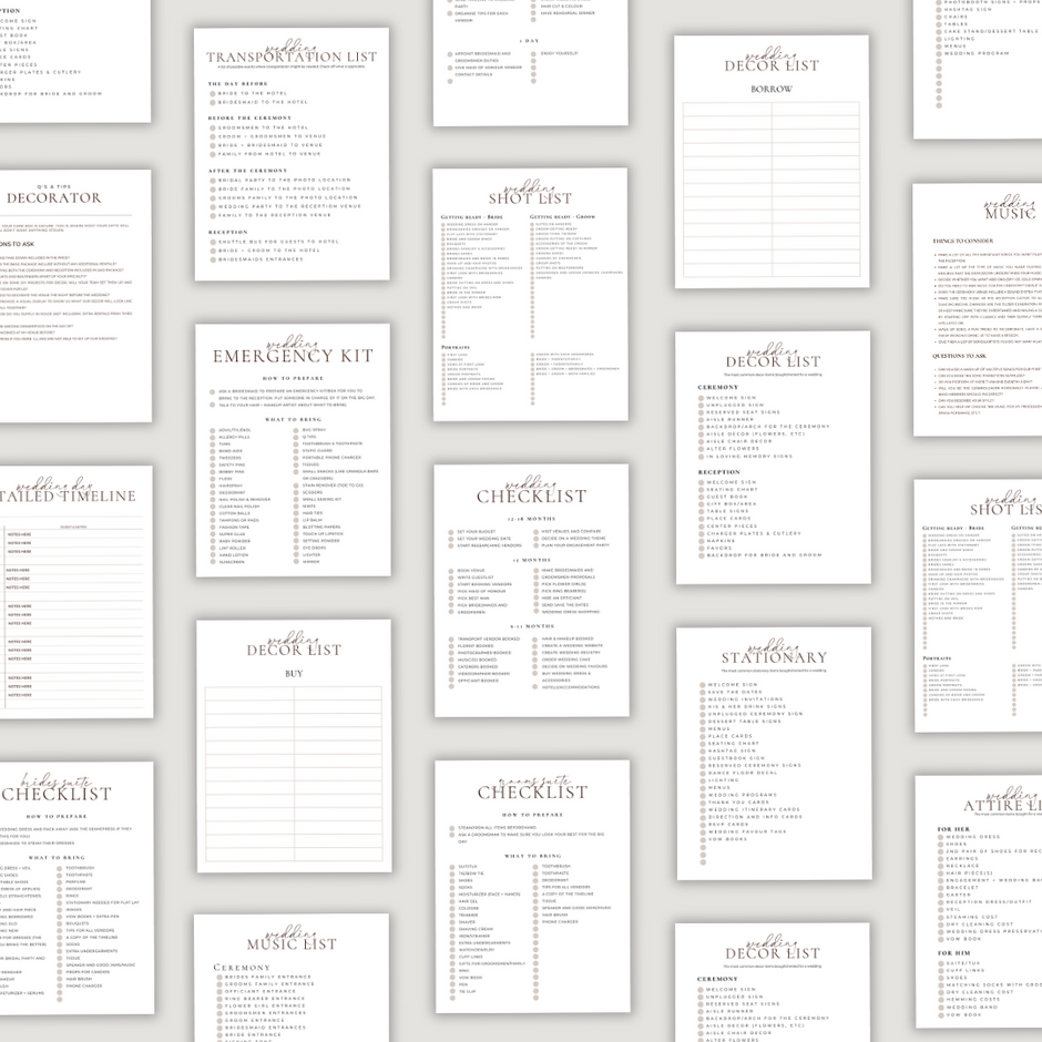 Wedding Planning Bundles | Printable Binders, Checklists & More – My ...