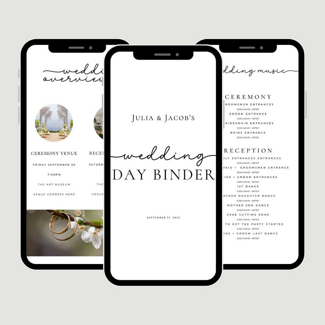 Wedding Day Binder Templates & Bundles | Digital Wedding Planners – My ...