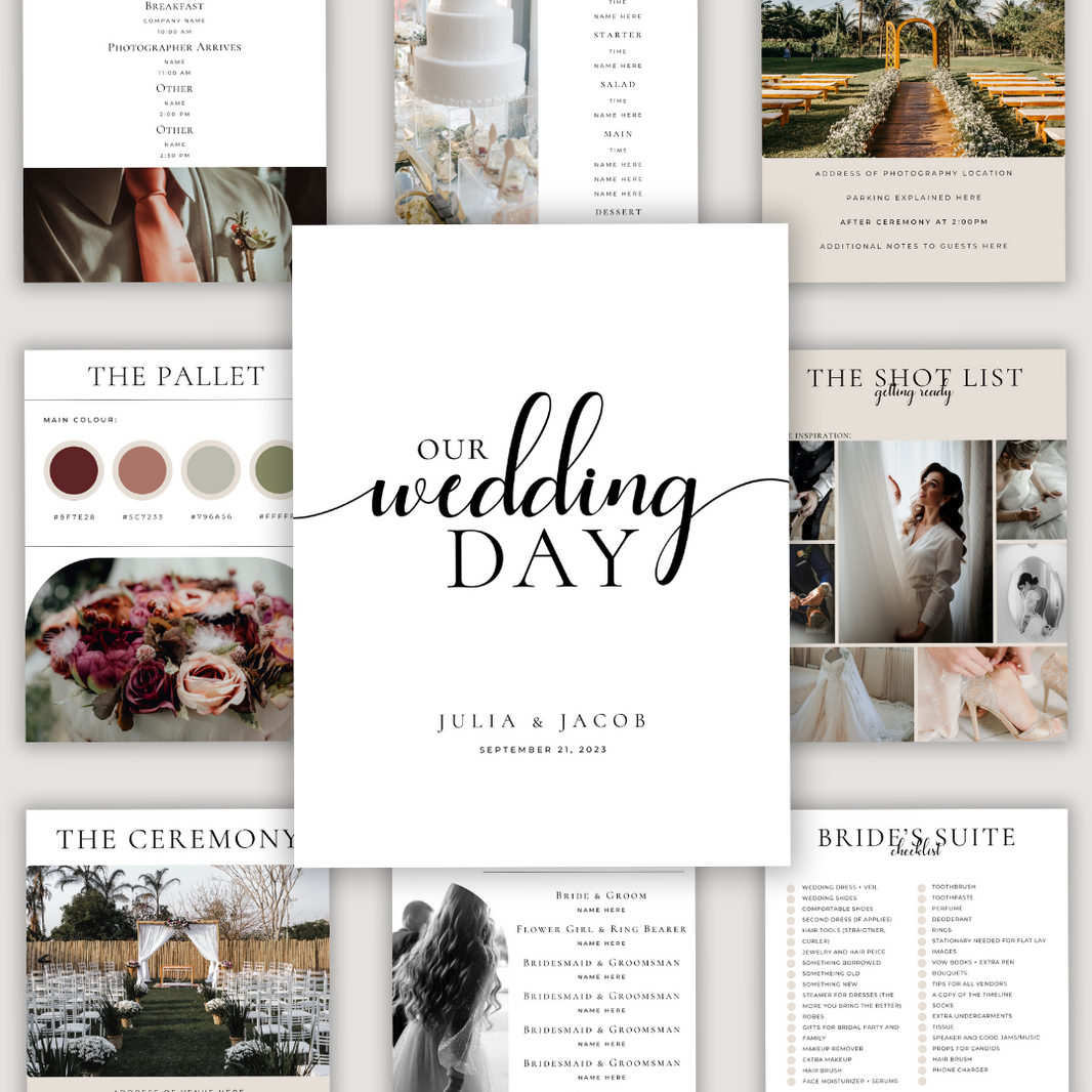 Wedding Day Binder Templates & Bundles | Digital Wedding Planners – My ...